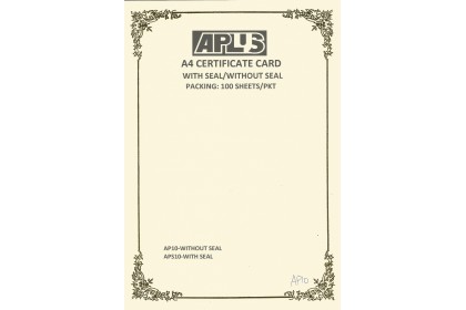A4 160GSM Aplus Certificate Card (Without Seal) 100's-AP10
